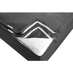 Pure Eco Easy Zipper Fitted Sheet - Includes 1 Fitted Sheet Base & 2 Zip-On Sheets - 15” Inch. Deep Pockets Zipper Sheets Full Size - 600 TC Soft Cotton Fitted Sheet - Dark Grey