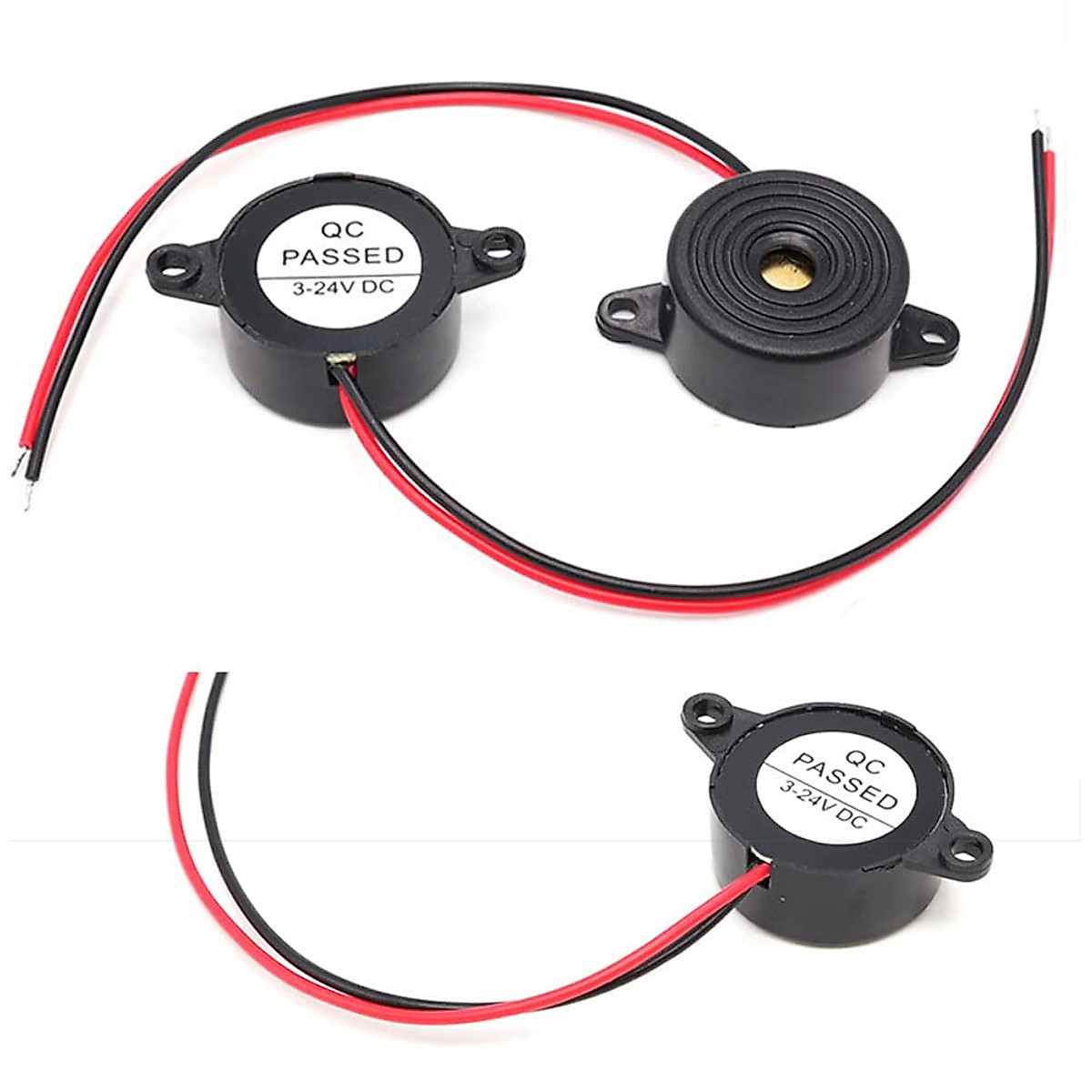 3PCS DC 3-24V Active Piezo Buzzer with Lead Wire 2312 High Decibels Continuous Sounder Electronic Buzzer Alarm 23x12mm
