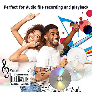 PlexDisc 52x Digital Audio Music CD-R Disc 80min 700MB Shiny Silver - 100 PK Cake Box (FFP), 100 Discs