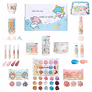 wet n wild Little Twin Stars Full Makeup Set | Gift Set | Primer | Setting Spray | Makeup Brushes | Highlighters | Makeup Sponges | 15-Pan Pigment Palette | Lip Scrub | Lip Gloss, Full Collection