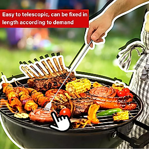Chazcool Extendable Fork, Telescoping Fork, Extended Fork, Stainless Steel Retractable Fork, Fork Extender Long Fork, Extending Fork for Eating Dinner Fruit Dessert BBQ 8.7 to 25.4 Inch (1 pcs)
