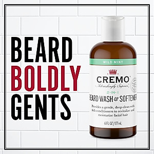 Cremo Wild Mint Beard and Face Wash, Specifically Designed to Clean Coarse Facial Hair, 6 Fluid Oz (Pack of 1)