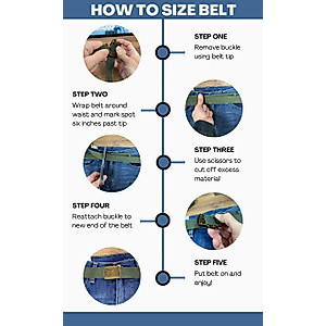 Canvas Web Belt Military Style with Brass Buckle and Tip 54" Long Many Colors (Black)