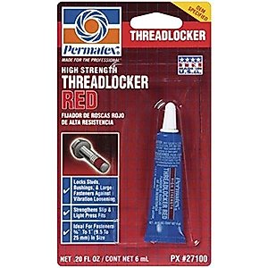 Permatex 27100 High Strength Threadlocker Red .20 oz Tube