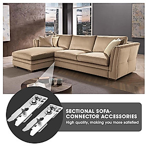 Dolenor Sofa Connector, Heavy Duty Sofa Snap Furniture Invisible Connector Head Snap with Mounting Screws, Sofa Connector Bracket for Loveseat Sofa and Other Furniture (Sofa Alligator Clips 2 Pairs)