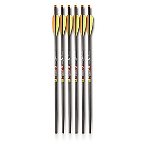 Carbon Express Mayhem 20-Inch Fletched Carbon Crossbolt/Crossbow Arrow with 3-Inch Vanes, 6-Pack, Moon