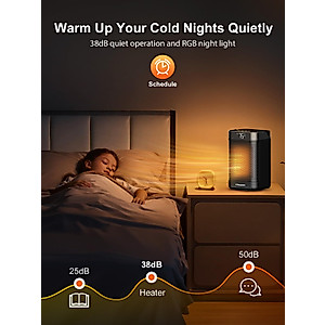 Homairate Small Space Heater, Portable Electric Heater with Remote,Thermostat, 4 Modes,70° Oscillation, 12H Timer, 1500W Fast Heating Ceramic Room for Home Bedroom, Office