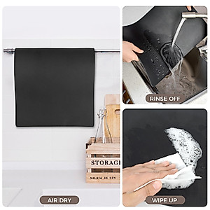 KinHwa Coffee Mat Coffee Bar Mat - Hide Stain Absorbent Rubber Backed Quick Drying Mat Coffee Matt For Counter-Coffee Bar Accessories Fit Under Coffee Maker Coffee Machine (Black,12"X20")