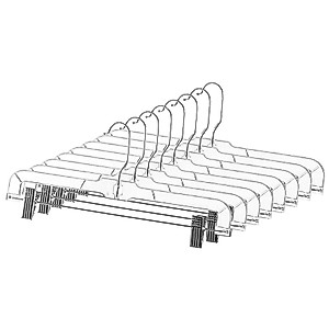 MANZOO 25Pc Pack Slack Pant Shorts Skirt Hangers with Clips Pant Hangers with Clips, Clear Color