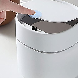 UNNIQ Trash can, Plastic Mini Trash Can with Lid Wastebasket for Bathroom Vanity, Desktop, Tabletop or Coffee Table (White) (Size : A)