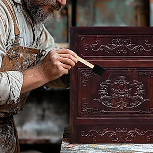 DMSVK 40 Pcs 1'' Foam Paint Brushes, Sponge Paint Brush, Wooden Handles Foam Brush, Sponge Brushes for Painting, Craft, Staining, Varnish, Touch Up