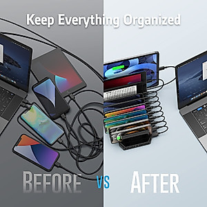 USB PD Charging Station, Unitek 120W 10-Port Type-C Charging Station with 2 Power Delivery for Multiple Devices, Double Fast Charging for MacBook Pro/Air, iPad Pro, Pixel, iPhone, Galaxy and More