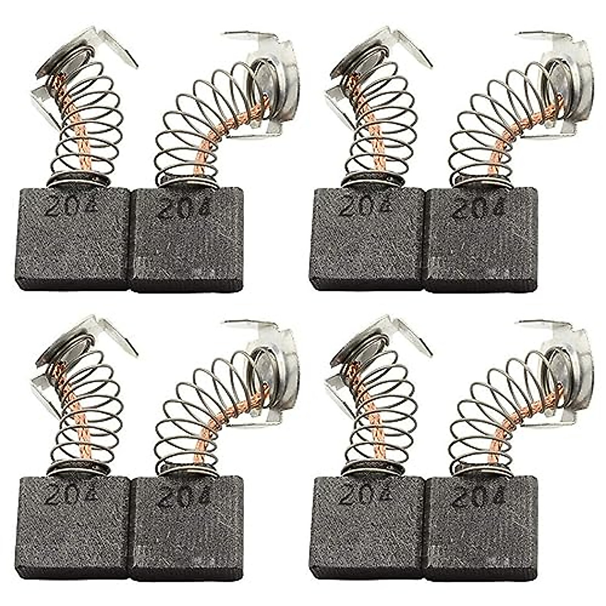 Carbon Brushes for Makita GA7021 Powertools - With Automatic Stop, Spring, Cable and Connector - Replaces 191953-5, 191957-7, CB-203 & CB-204