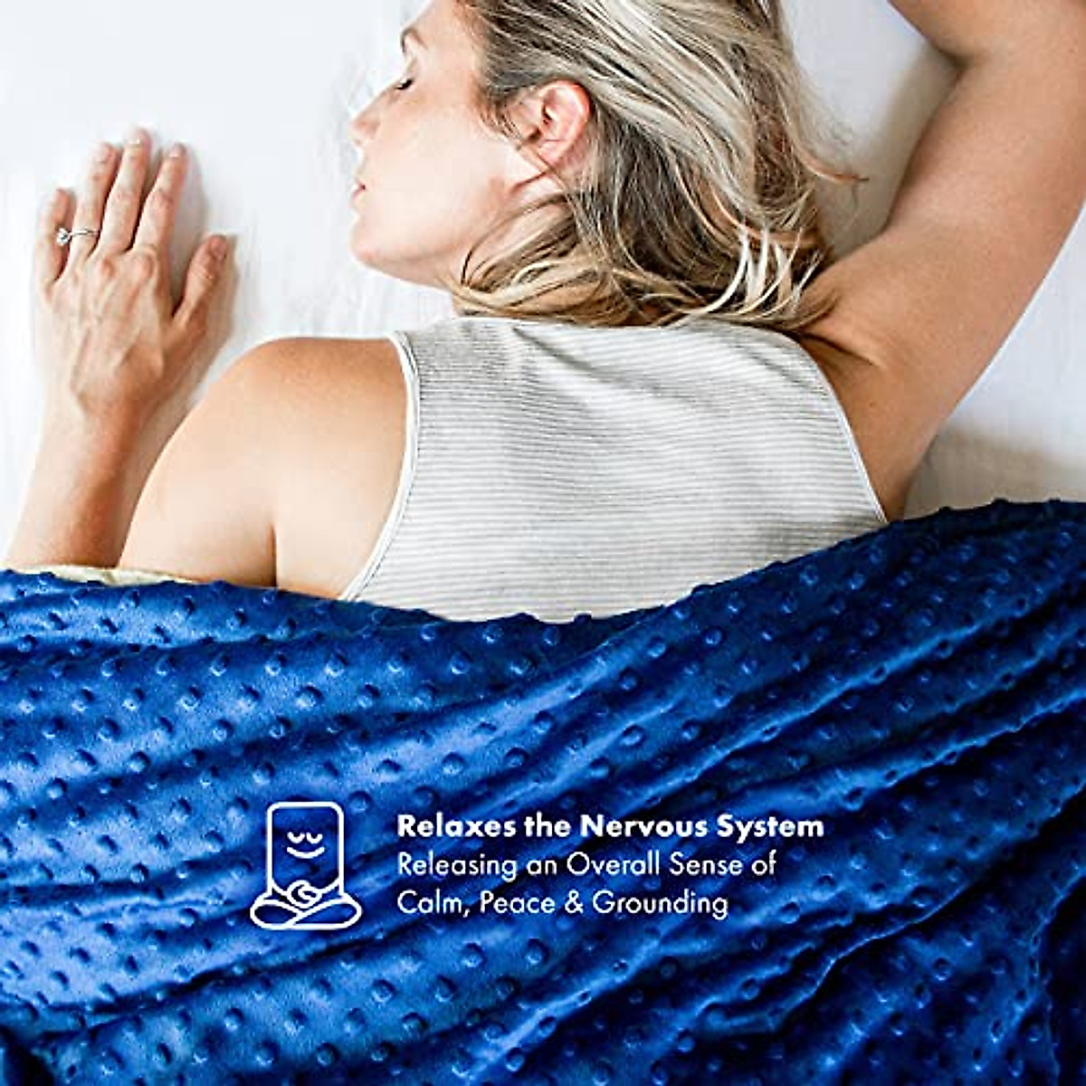 Harkla Kids Weighted Blanket - 15lb Bamboo Cooling Weighted Blanket for Kids - Washable Minky Cover and Glass Beads Filled Weighted Inner - Designed for Sensory Seekers Weighing 90lb to 150lb