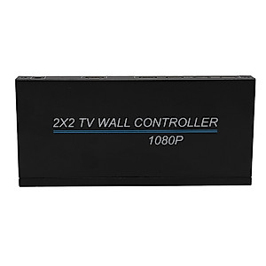 Video Wall Controller 4 Channel 1080P 60Hz TV Wall Processor, Support 1 Channel Input and Customize Display Methods, for Rear Projection Units, LCD TVs (US Plug)