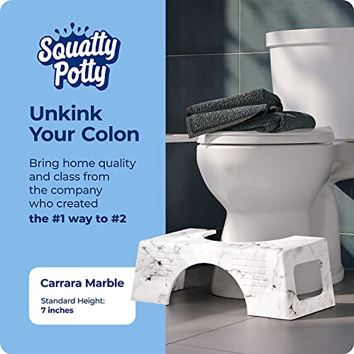 Squatty Potty Carrara Marble Toilet Stool, Gray, 1 Count