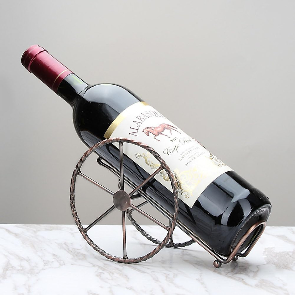 Countertop Wine Rack - Wine Holder for Wine Storage - Red Bronze Metal Wine Rack - Wine Racks Countertop - Small Wine Rack - Wine Bottle Storage - Tabletop Wine Rack