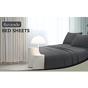 ILAVANDE Grey Queen Sheets Set 4 Piece,Hotel Luxury Super Soft 1800 Series Microfiber Queen Bed Sheets Set-Wrinkle Free & Breathable-14 Deep Pocket Sheets for Queen Size Bed(Queen,Grey)