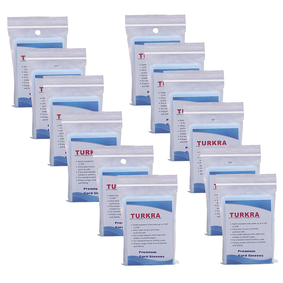 TURKRA 1200 Count Soft Card Sleeves, 2-5/8" X 3-5/8" Card Protectors, Ultra Clear Protective Sleeves for Trading Cards and Sports Cards (1200 Count)