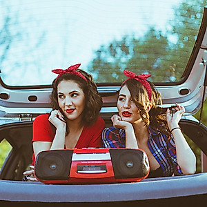 Jaciya Bow Headbands for Girls Women Hair Accessories Red Polka Dot Headbands with Bow Knotted Head Band Vintage Bunny Ears Hair Hoop