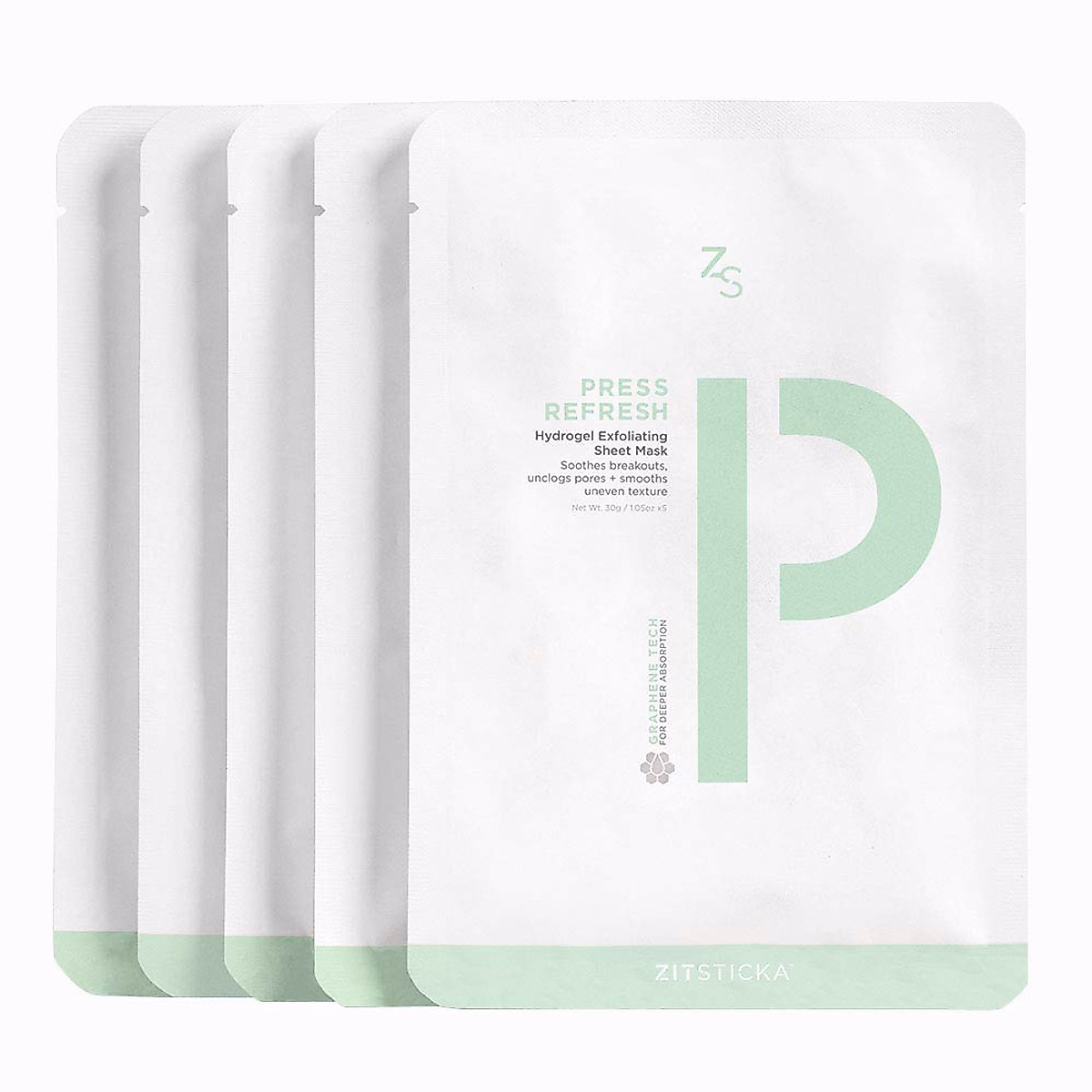 ZitSticka Sheet Masks for Face Skincare- Exfoliating & Hydrating Sheet Mask for Dry & Sensitive Skin - Soothe Breakouts & Acne-Prone Skin - Beauty Facial Skin Care for Woman (Press Fresh 5 Sheets)