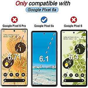 HPTech (2 Pack) Designed for Google Pixel 6a 5G Tempered Glass Screen Protector, Anti Scratch, Bubble Free, Case Friendly
