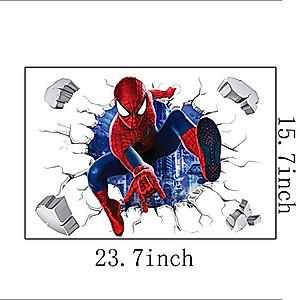 FANG LIAN Cartoon Wall Decals for Kids Room Wall Decor DIY Removable Superhero Wall Stickers for Boys Bedroom Living Room Children Themed Room Party Decoration (Size 24 x 16 inch)