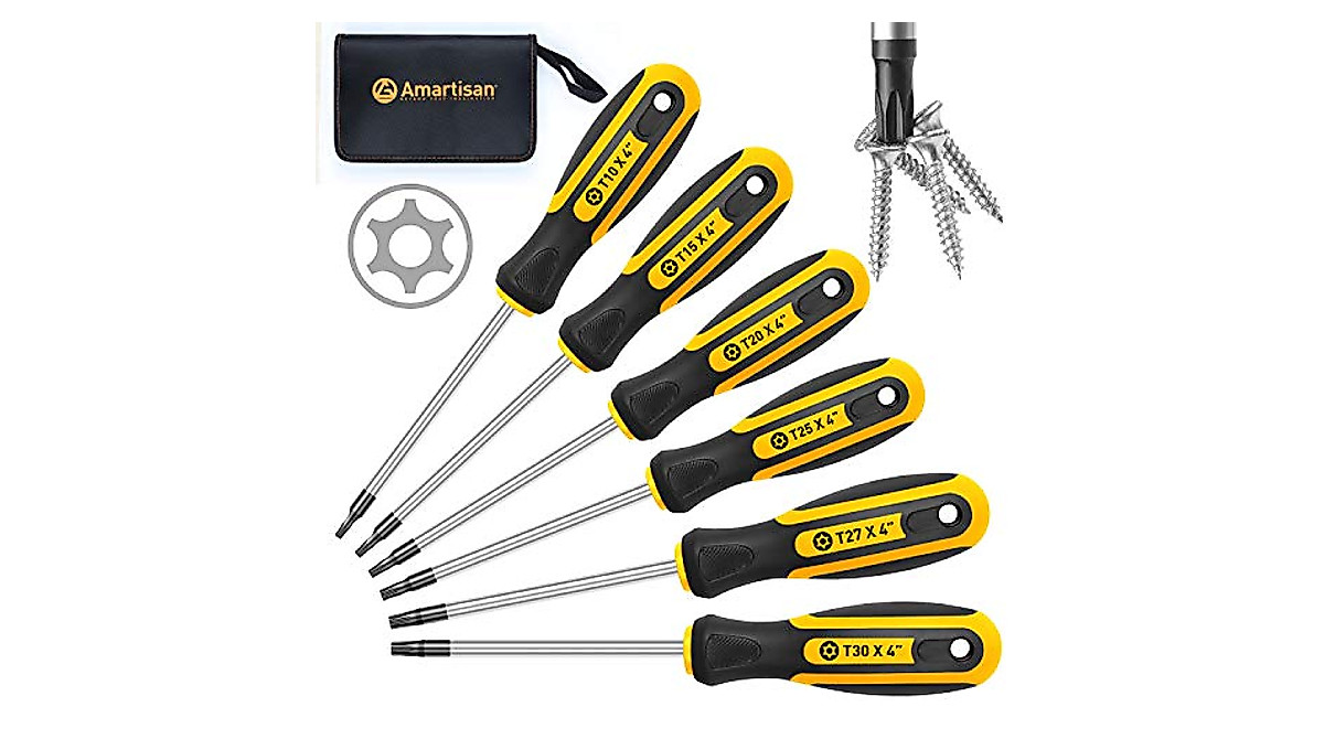 Amartisan 6-Piece Magnetic Torx Screwdrivers Set