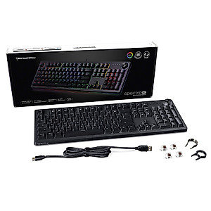 TECWARE Spectre Pro, RGB Mechanical Keyboard with Volume Knob, Full Size 104 Keys (Outemu Red)