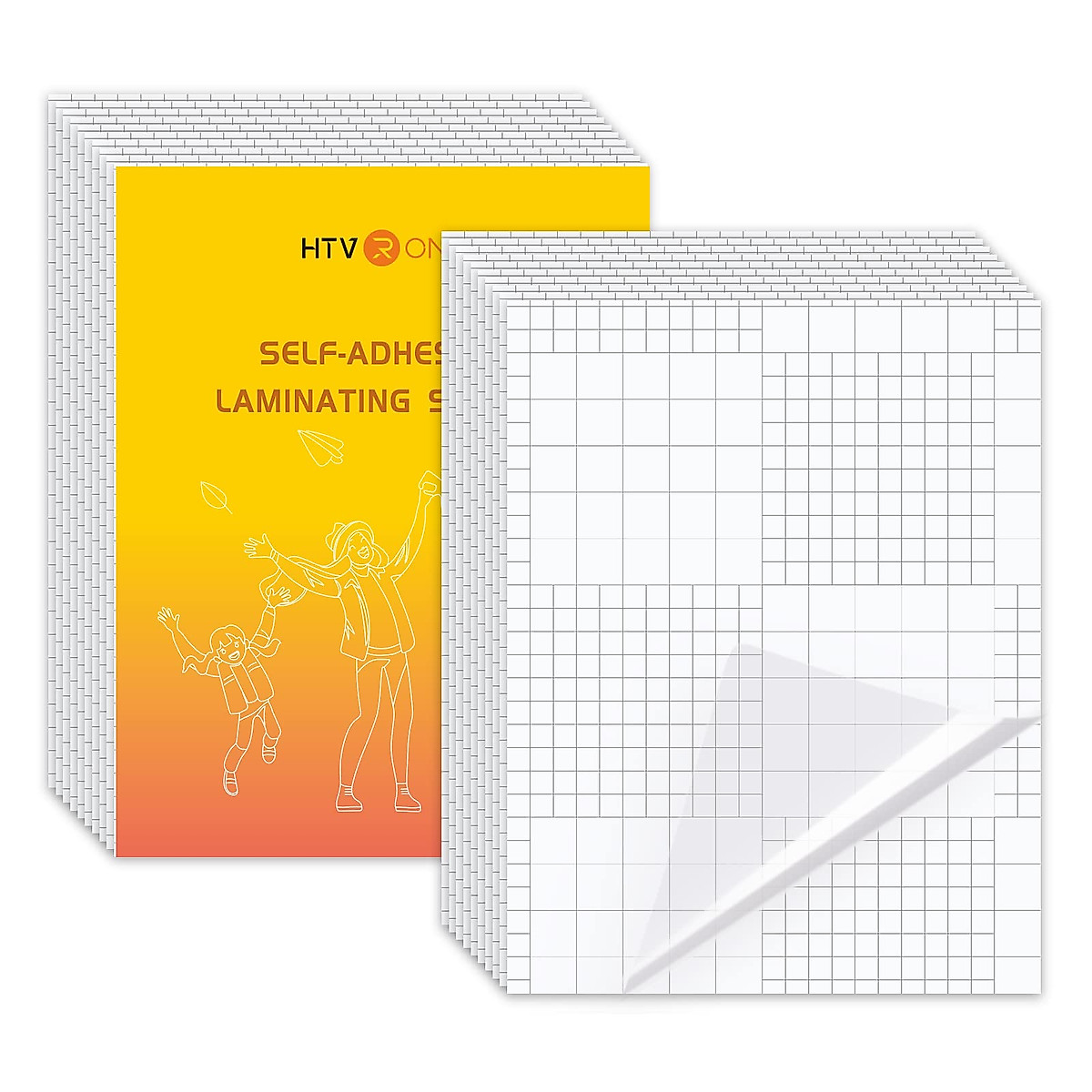 HTVRONT Self-Adhesive Laminating Sheets-20 Sheets 9 X 12 Inches Self Laminating Sheets, No Machine Needed Clear Laminating Sheets