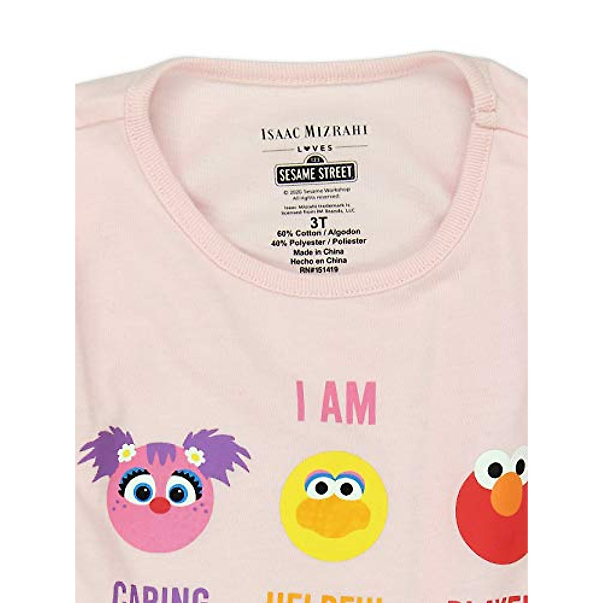 Isaac Mizrahi Loves Sesame Street Elmo Toddler Baby Long Sleeve T-Shirt Tee (2T, Light Pink)