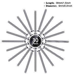 Ripeng 30 Pieces Extra Long Outlet Screws Machine Long Electrical Outlet Screws Device Mounting Electrical Extender for Fix Wonky (6-32 x 1-1/2 Inches)