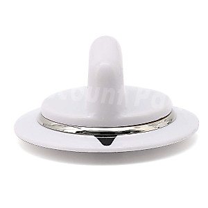 WE1M654 Dryer White Timer Control Knob with Metal Ring for General Electric GE Kenmore Sears RCA Hotpoint Dryer, Replaces AP3995088, 1264290, AH1482197, EA1482197, 212D1726