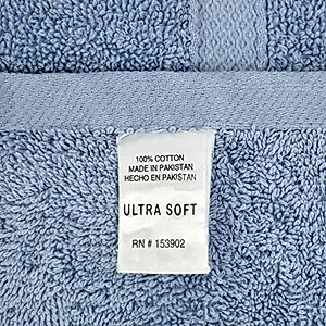 TALVANIA Luxury Bath Towels - 100% Ring Spun Cotton 650 GSM 4 Big Hotel Bath Towel Perfect for Pool Spa, Bathrooms (Blue)