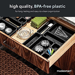 madesmart Interlocking Pack-Carbon Collection Organizer, 8-Piece Bin, PremiumCarbon