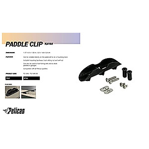 Pelican Sport - Paddle Clip - Easy to Install - Fit Most Paddle - Multifunction Clip - Also a Paddle Holders and Hold Fishing Nets - PS1946-00 , Black