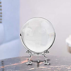 MerryNine 80mm/3.15" Photograph K9 Crystal Ball with Stylish Metallic Stand and Microfiber Pouch, Decorative and Photography Accessory (Transparent)