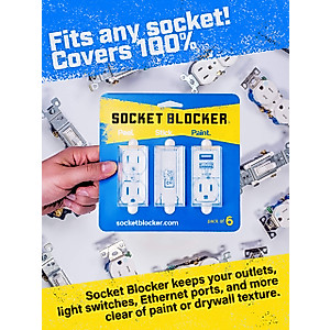 Socket Blocker – The Smarter Outlet Cover for Drywall & Painting – Better Than Tape for Remodeling & DIY Projects - 30 Pack