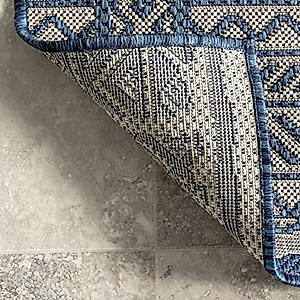 nuLOOM Abbey Tribal Striped Indoor/Outdoor Area Rug, 5' x 8', Blue