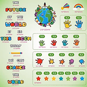 82 Pcs Motivational Classroom Bulletin Board Set Classroom Decoration Elementary Classroom Decor for Pre School Elementary and Middle School Teacher Educational Wall Decor Kids Hands Star Cutouts