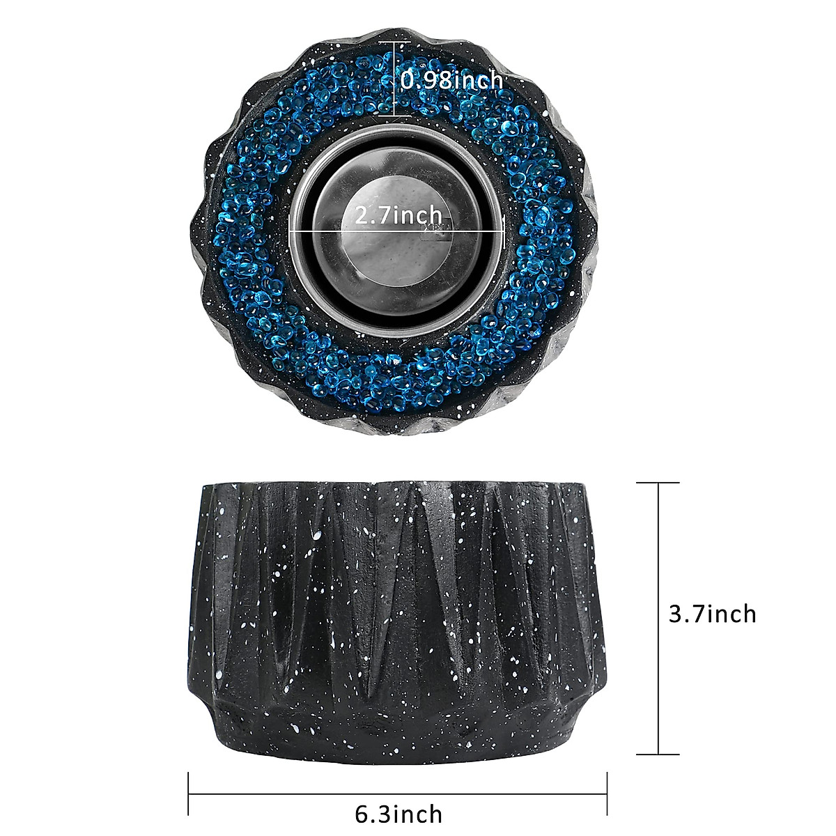 STYDDI Tabletop Fire Pit Bowl, Portable Fire Pit, Mini Fire Pit, Concrete Small Fire Pit, Table Top Rubbing Alcohol Fire Pit Perfect for Indoor, Outdoor, Roasting Marshmallows, S'Mores