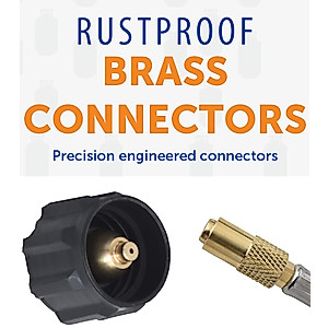 Flame King FK-GRD-REGHS6FT 6 Ft Propane Gas Regulator Hose Adapter Connect to 20Lb Tank for 17"/22" Blackstone Tabletop Grill Griddle, Black