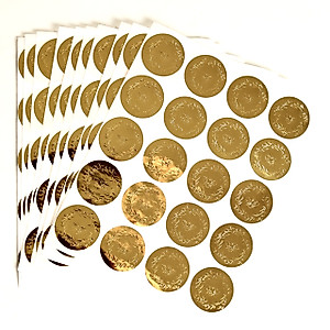 200 Count 1.4" Round Embossed Gold Foil Envelope Seals Stickers for Wedding Invitations, Greeting Cards, Gift Packaging/Self-Adhesive (French Bee)