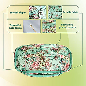 LOOEN Knitting Bag, Yarn Storage Organizer Tote Bag Holder Case Cuboid with Zipper Closure and Pocket for Knitting Needles Crochet Hooks Project Accessories,Easy to Carry