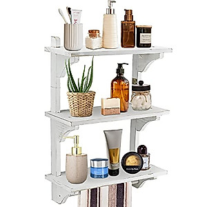 Wall Shelves for Bathroom Decor, Over Toilet Floating Wall Shelves for Living Room Kitchen Storage,Wall Mounted Bathroom Storage Shelves for Kitchen, Living Room, Plants, Pictures,Toilet Paper
