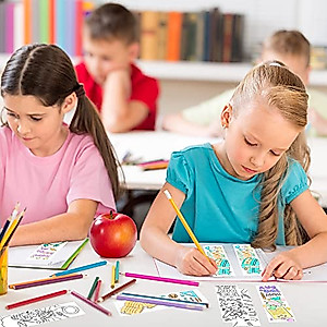 3sscha 75Pcs 100th Day of School Color Your Own Bookmarks for Kids DIY Coloring Blank Bookmark Including Pencil Alarm Clock Books Ruler Painting Paper Bookmark Class Party Supplies Goodie Bag Fillers