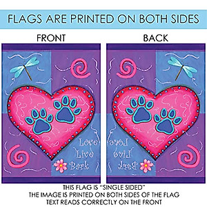 Toland Home Garden 112623 Love Live Bark Valentine Flag 12x18 Inch Double Sided Valentine Garden Flag for Outdoor House V-Day Flag Yard Decoration