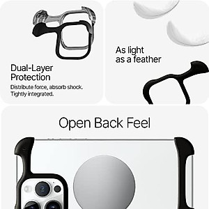 Arc Pulse Designed for iPhone 14 Pro Phone Case (2023), Sleek Minimalist Protective Shock Absorption Aerospace Grade Aluminum Shells + Elastomer Inlays Easy Fit 6.12 inch (Aluminum Matte Black)