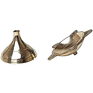 HANS PRODUCT Brass Panchmukhi Star Shape Deepak/Diya for Lighting, Pooja, Home & Office Decor (2 INCH)