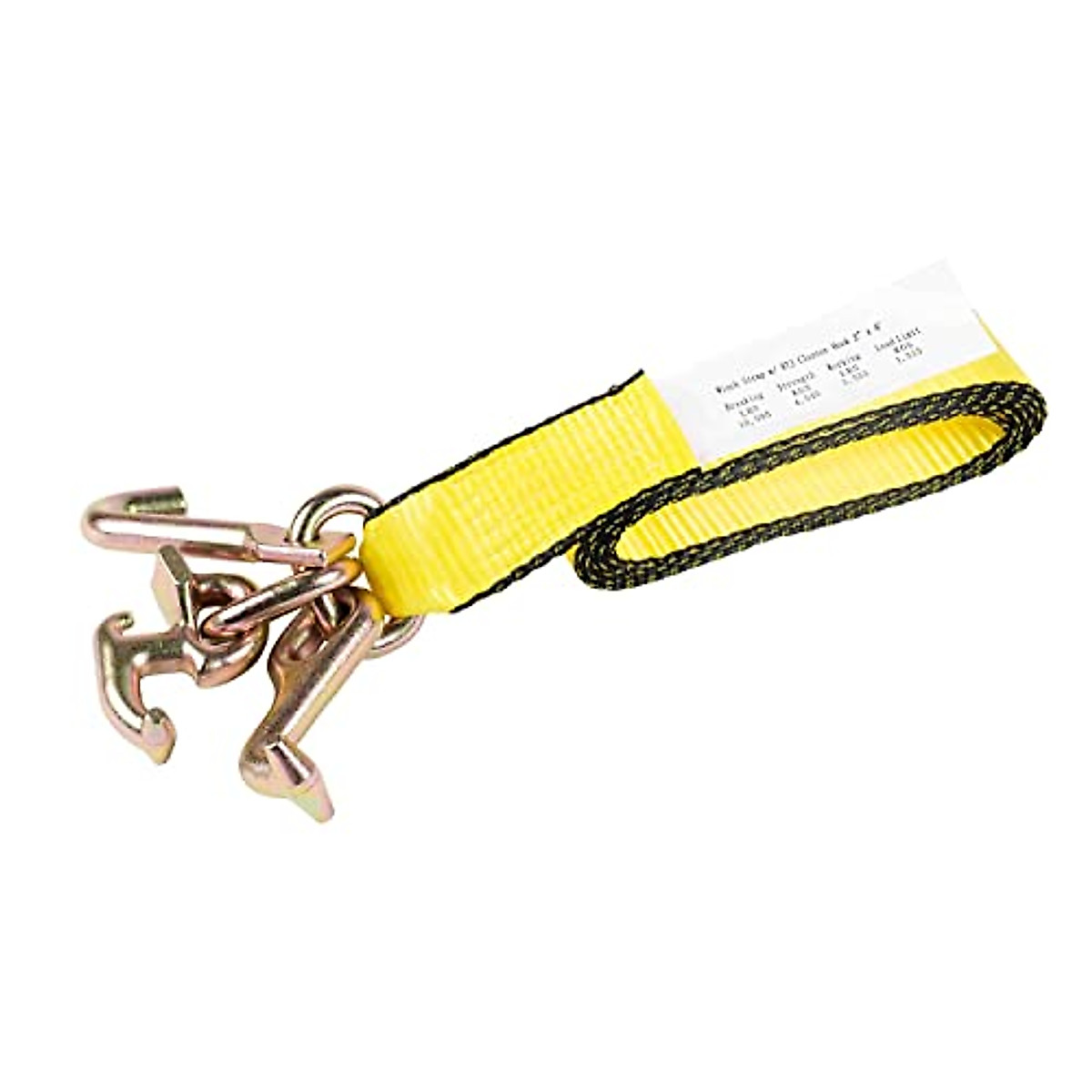 Mytee Products (4 Pack) 2" x 8' Recovery Winch Strap w/RTJ Cluster Hook Towing Truck Wrecker Tie Down